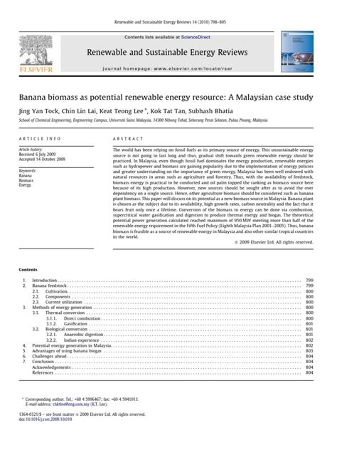 Banana Biomass As Potential Renewable En Pdf Pdf Anaerobic Digestion Biomass