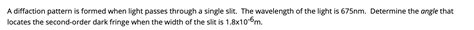 Solved A Diffaction Pattern Is Formed When Light Passes