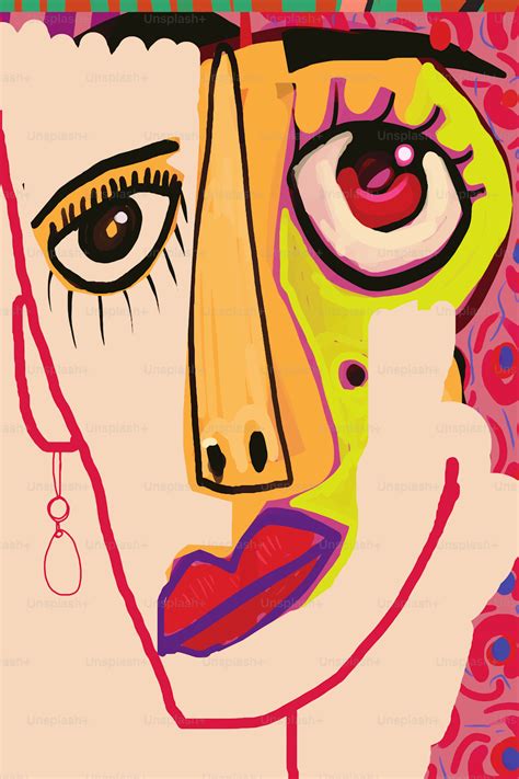 젊은 여성의 입체파 초상화 추상 스타일 사진 Unsplash의 회화 예술 제품 이미지
