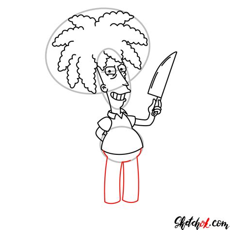 How To Draw Sideshow Bob From The Simpsons Holding A Knife