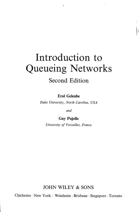 Pdf Introduction To Queueing Networks 2 Ed