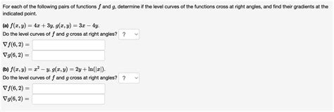 Solved For Each Of The Following Pairs Of Functions F And G Chegg
