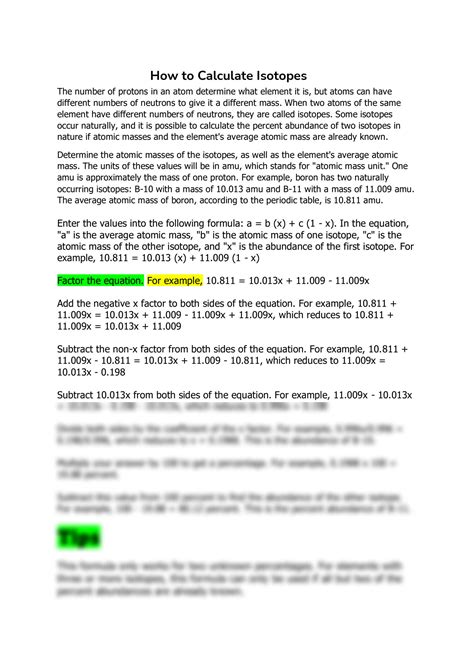 SOLUTION How To Calculate Isotopes Complete Explanation Pdf Studypool