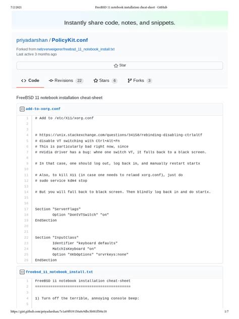 freebsd 11 notebook installation cheat sheet github pdf computer