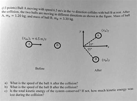 SOLVED Ball A Moving With The Collision The Two Balls Are Speed M S In The X Direction