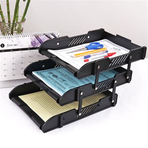 office three layer horizontal file rack supplies file box shopee