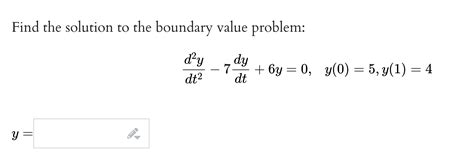 Solved Find The Solution To The Boundary Value Problem Chegg