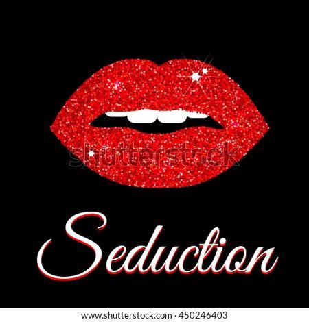 Vector Illustration Red Glittering Sexy Lips Stock Vector Shutterstock
