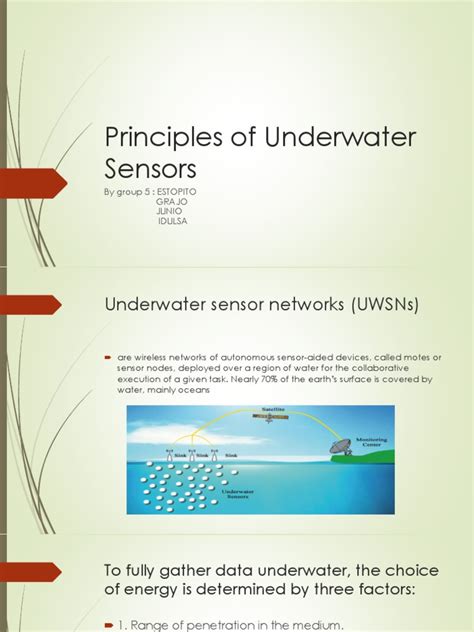 Principles Of Underwater Sensors Pdf Sonar Physics