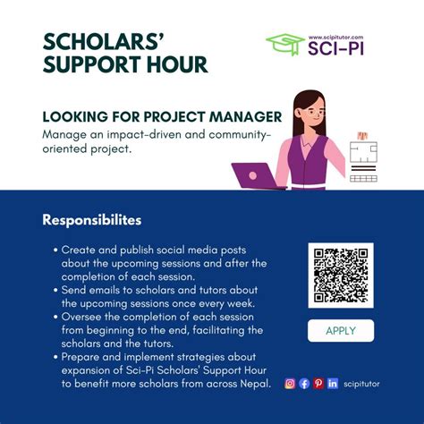 Volunteer Opportunity Sci Pi Is Looking For One Motivated And Responsible Person To Join Sci Pi