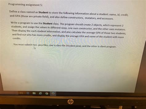 Solved Programming Assignment Define A Class Named As Chegg