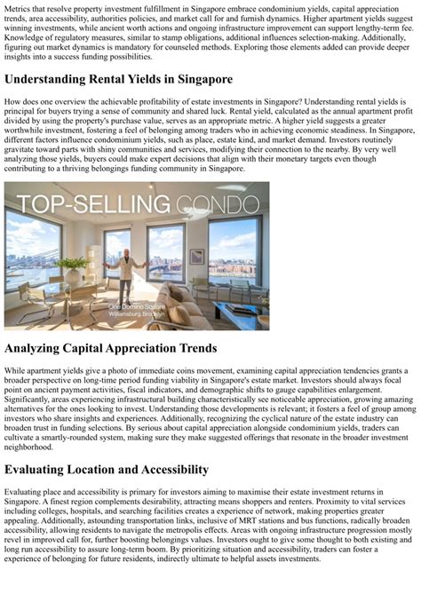 Ppt What Metrics Determine Singapore Property Investment Success