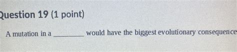 Solved Question 19 1 ﻿pointa Mutation In Awould Have The
