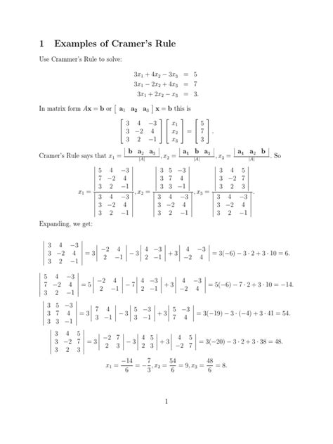 3 variable cramers rule pdf pdf system of linear equations