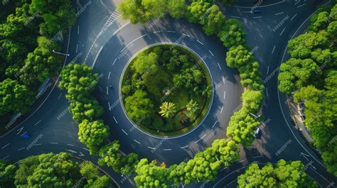 Premium Ai Image From Above View Of Roadways And Roundabouts Vital