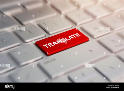 Translate Button On Computer Keyboard Translation Of Languages Blurred In Motion Background