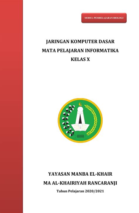 Modul Informatika Kelas X Jaringan Komputer Dasar Mata Pelajaran Informatika Kelas X Yayasan