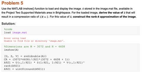 Problem Use The MATLAB Imshow Function To Load Chegg