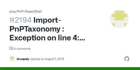 Import Pnptaxonomy Exception On Line 4 Access Denied · Issue 2194 · Pnppnp Powershell · Github