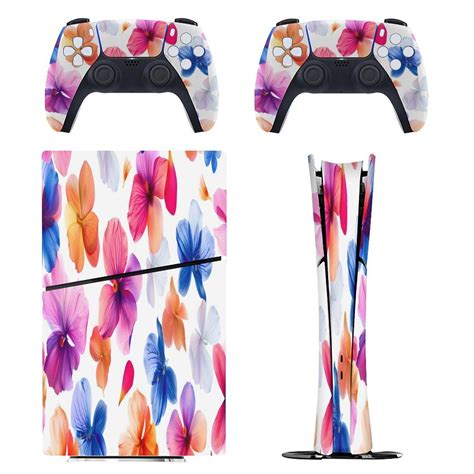 Butterflies Flowers Ps5ps5 Slim Digital Disc Skin Sticker For Console
