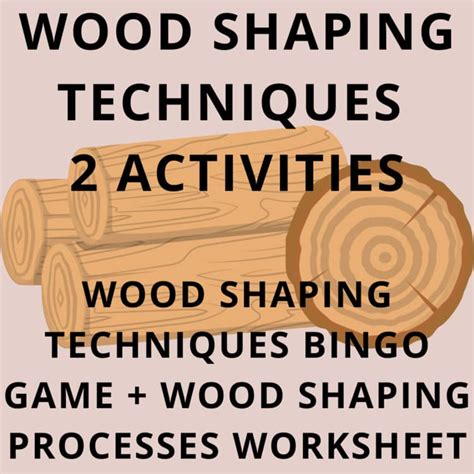 2 Activities Wood Shaping Techniques Lesson Game W Worksheet Carpentry