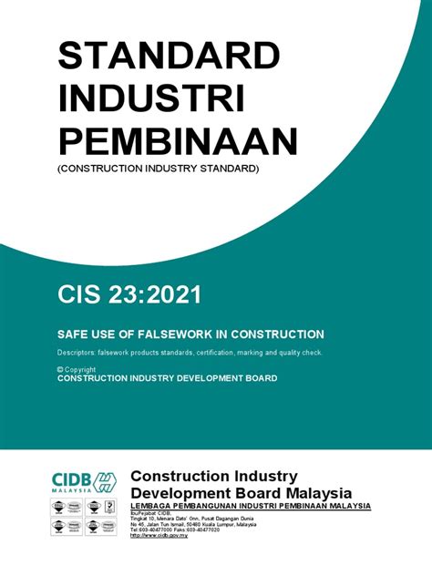 5 Safe Use Of Falsework In Construction Cis 23 2021 Download Free