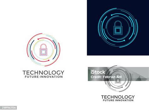 Circle Padlock Secure Tech Logo Vector Cyber Security Logo Icon Symbol