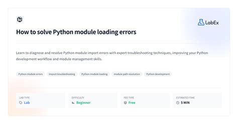 How To Solve Python Module Loading Errors Labex