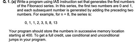 solved q 1 a write a program using ias instruction set