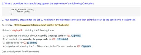 Solved Programming Language: Assembly Code needs to look | Chegg.com