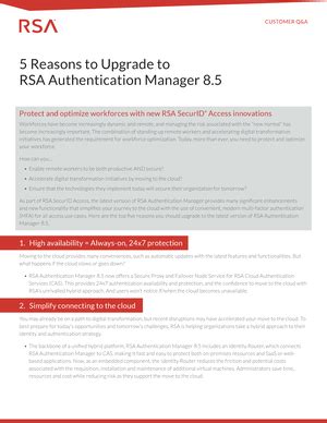 Data Sheet Secur ID Authenticator Manager 8 DATA SHEET Upgrade SecurID Authentication