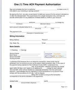 Ach Direct Deposit Authorization Form Template