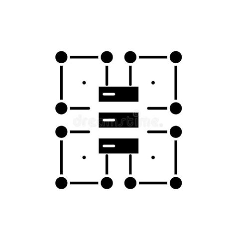 Organization Structure Black Icon Vector Sign On Isolated Background Organization Structure