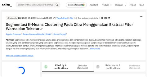 Segmentasi K Means Clustering Pada Citra Menggunakan Ekstrasi Fitur Warna Dan Tekstur [scite