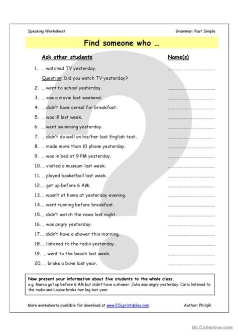 4 Questions Interrogative Mingling Activity Speaking Pra