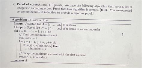 Solved 2 Proof Of Correctness 10 Points We Have The