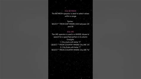 Sql Operators Part 1 Shortfeed Shorts Ytshorts Youtubeshorts Viralreels Data Sql Logical