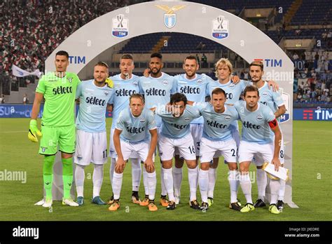 Rome Italy 13th Aug 2017 Ssss Lazio Team Group Line Up Football