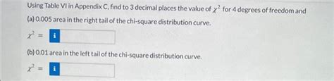 Solved Using Table Vi In Appendix C Find To 3 Decimal