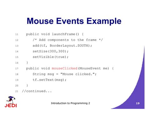 Jedi Slides Intro2 Chapter20 Gui Event Handlingpdf Programming