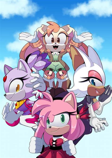 Colorful Sonic The Hedgehog And Cartoon Character Fan Art