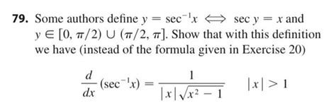 Solved Some Authors Define Y Sec X Secy X And Chegg Com