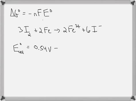 Solved 15 Use The Tabulated Half Cell Potentials To Calculate Δg° For