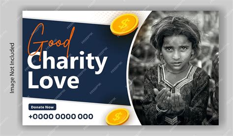 Premium Vector Fundraising Charity Web Banner Template Design