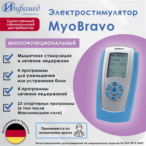 Электростимулятор MyoBravo (МиоБраво) миостимуляция / лечение ...