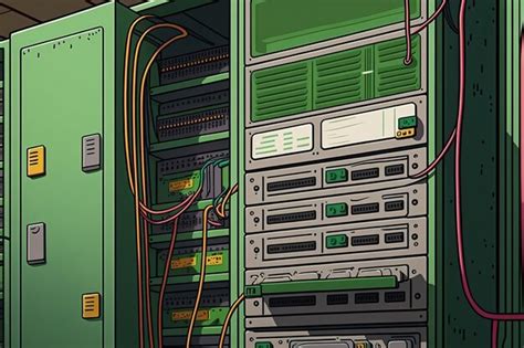 Premium AI Image A Rack Mounted Server In The Server Room Up Close