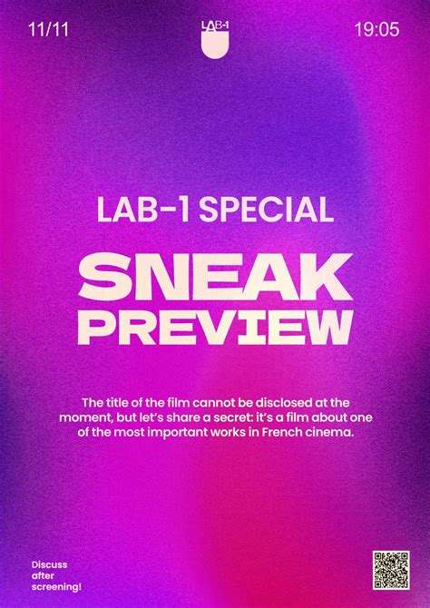 Filmclub Sneak Preview 7 Lab 1