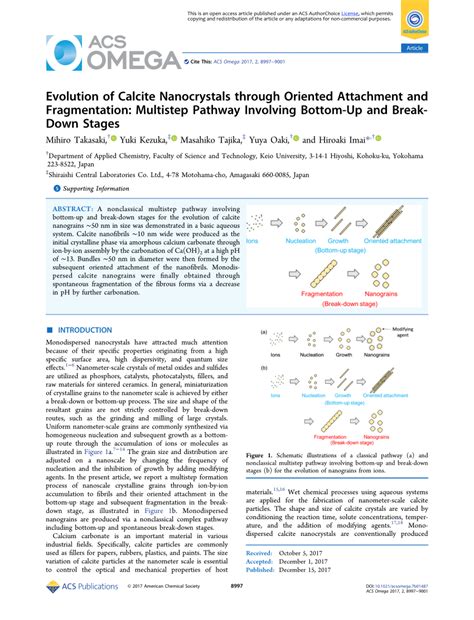 Pdf Evolution Of Calcite Nanocrystals Through Oriented Attachment And Fragmentation Multistep