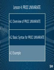Exploring PROC UNIVARIATE Data Analysis Exercise Solution Course Hero