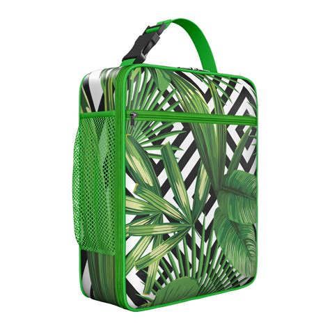 Palm Inspired Floral Leafy Insulated Lunch Bag Hawaiian Tropical Leaf